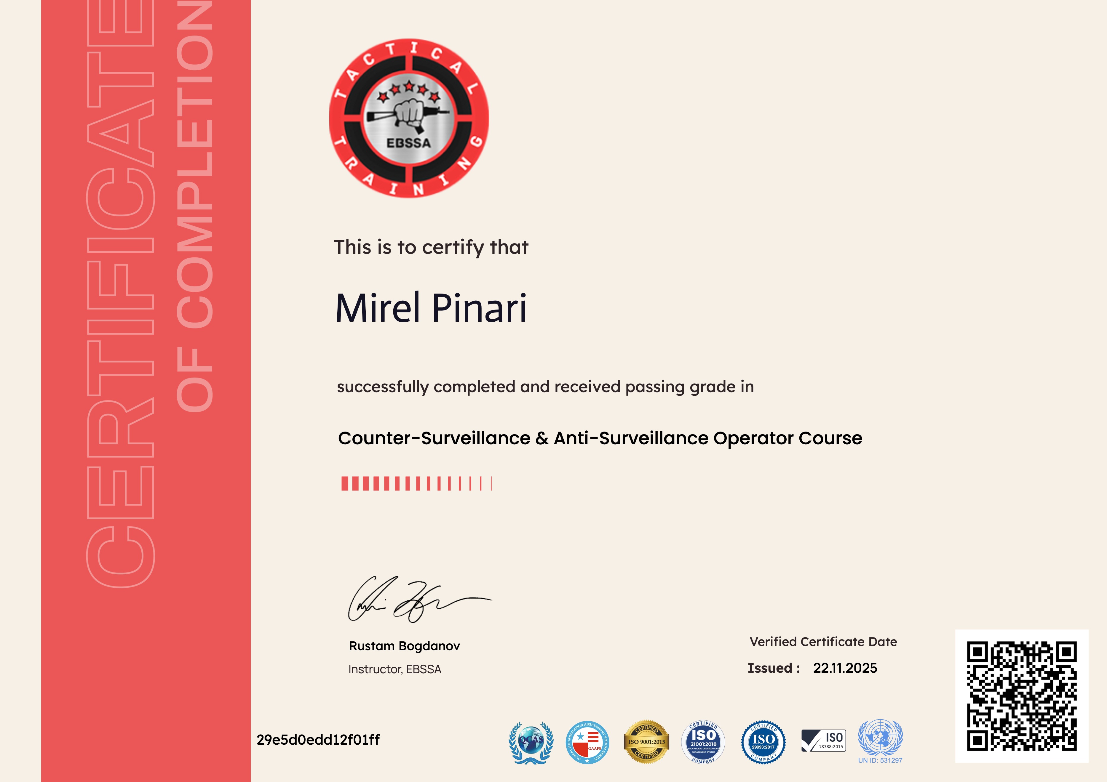 Counter-Surveillance & Anti-Surveillance Operator Course